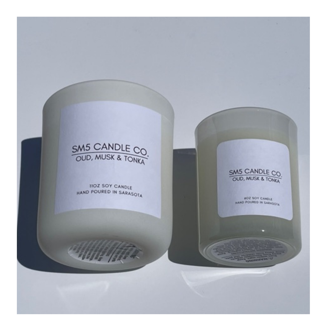 Tonka, Oud & Musk luxury soy candle, hand poured in Sarasota, FL – SM5 ...